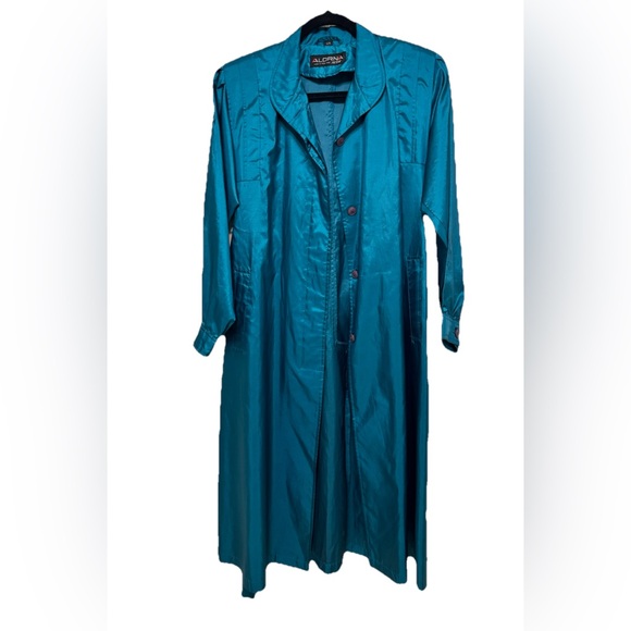 Alorna | Jackets & Coats | Vintage Alorna Teal Rain Trench Coat Petite ...